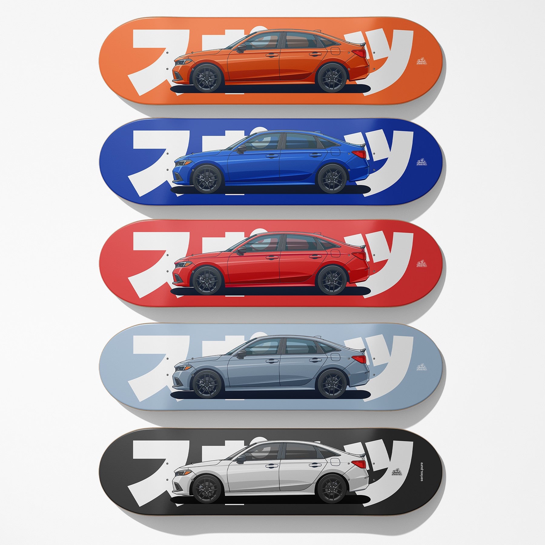 FE1 Car Art Skateboard Deck – BoostBoards